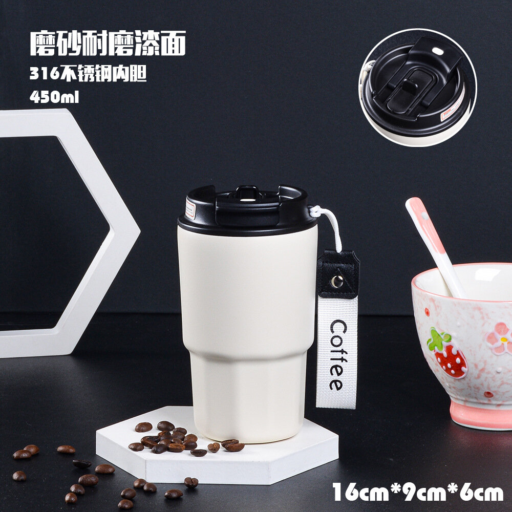 Модная брендовая кофейная кружка из нержавеющей стали 316, высококачественная керамическая термокружка, портативная дорожная кружка, интернет-знаменитость, кружка для воды, настраиваемая