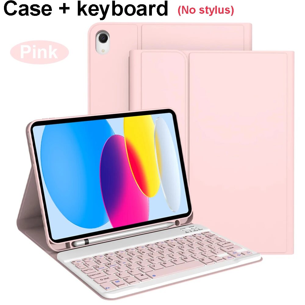 Чехол с клавиатурой HUAIBX для iPad 11 дюймов 2025 Pink A, French