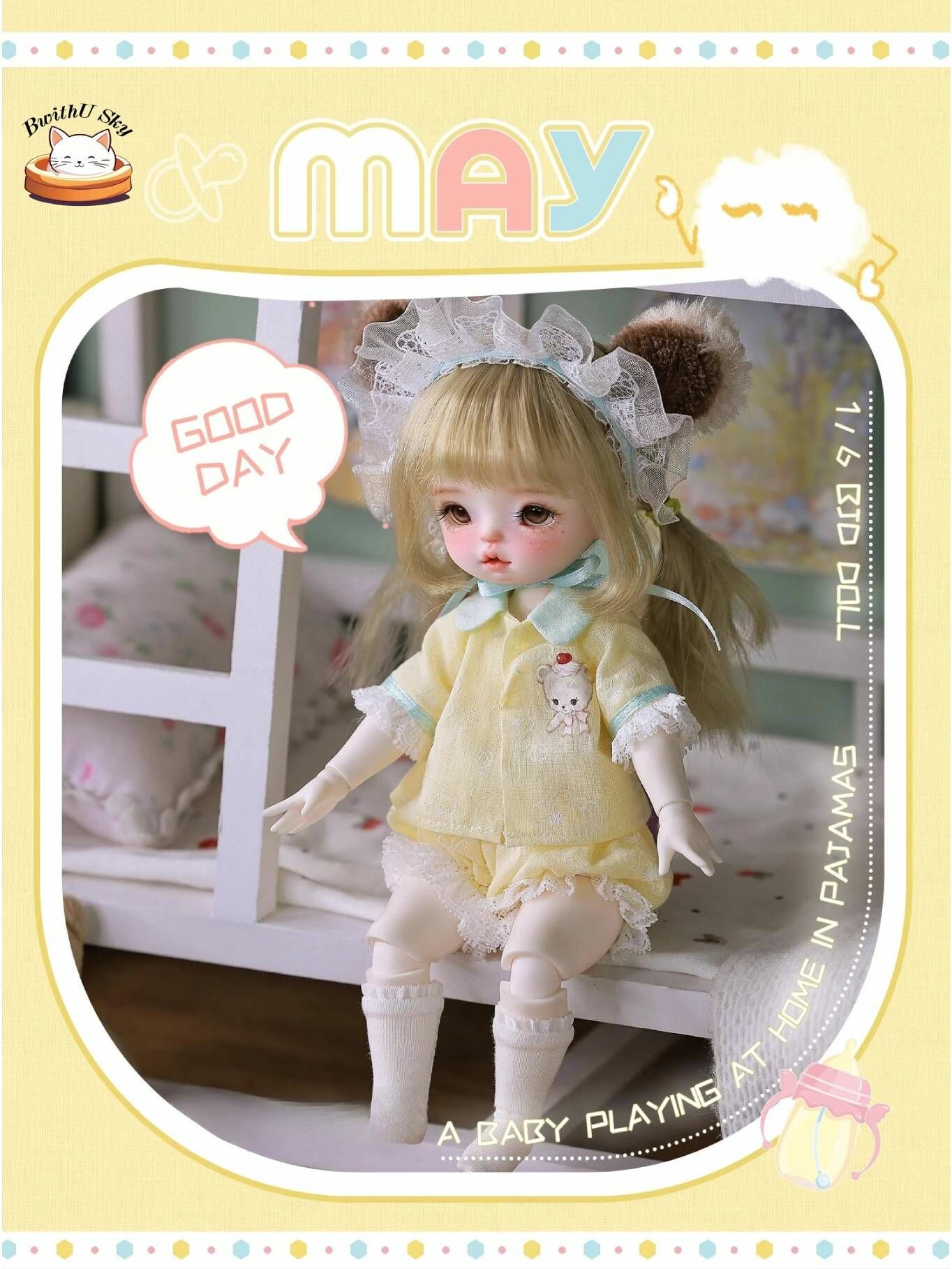 Кукла BJD 1/6 BwithU May, работает с белым медведём, нежный атмосферный максимум