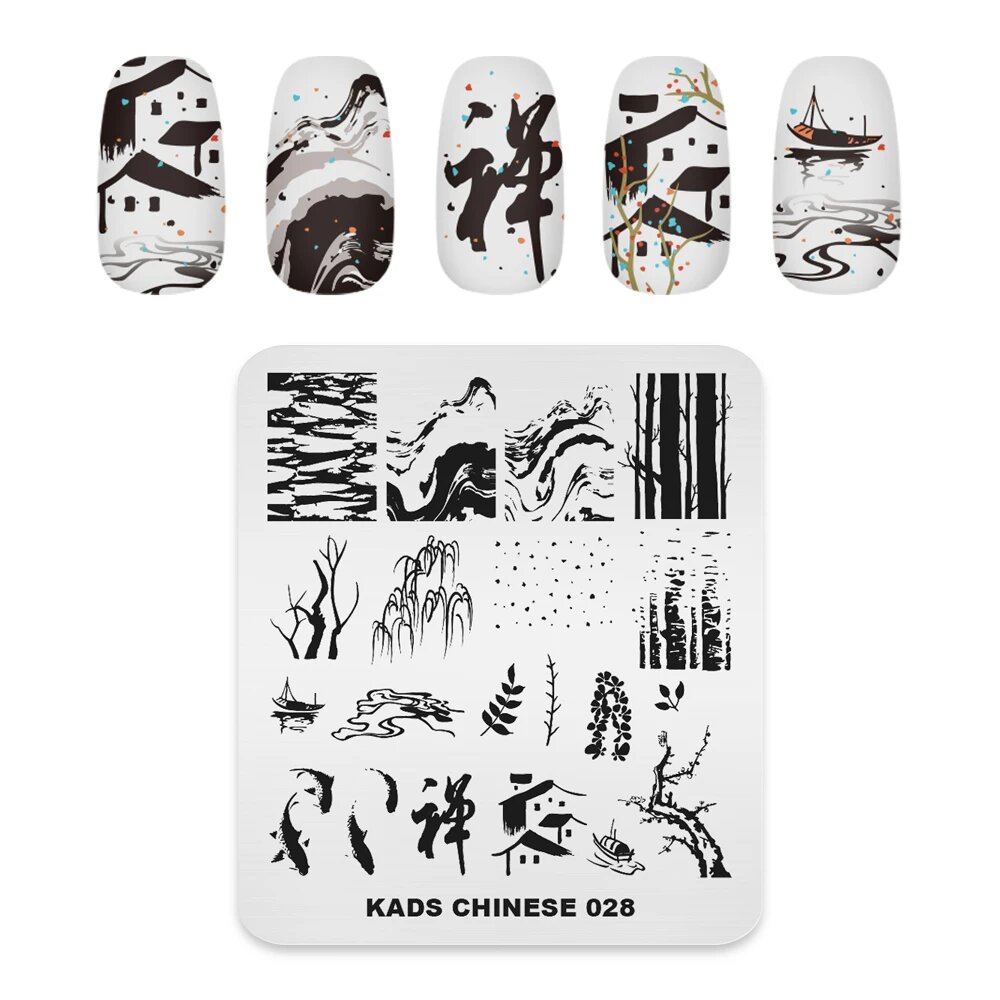 Штамп для ногтей KADS Chinese 028, CN028