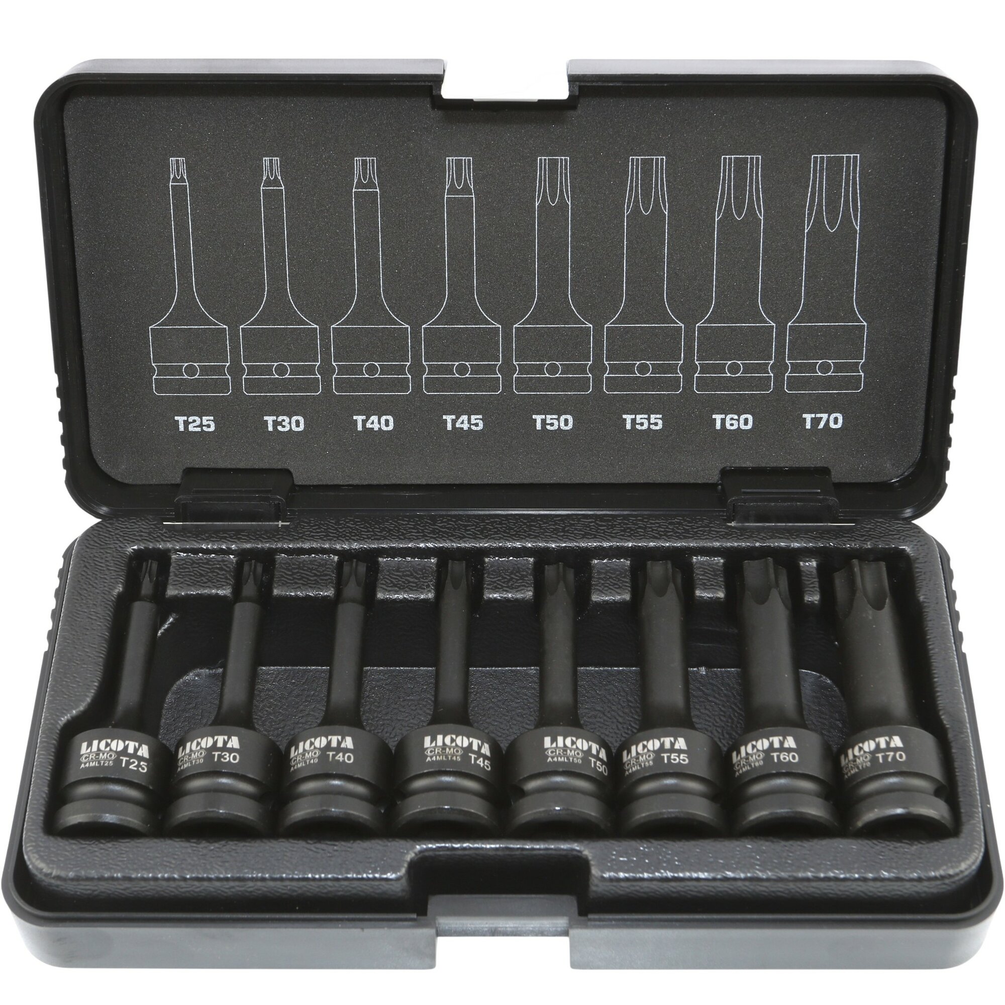 Licota ASA-40007 Набор торксов ударных 1/2" T25-T70 8пр.