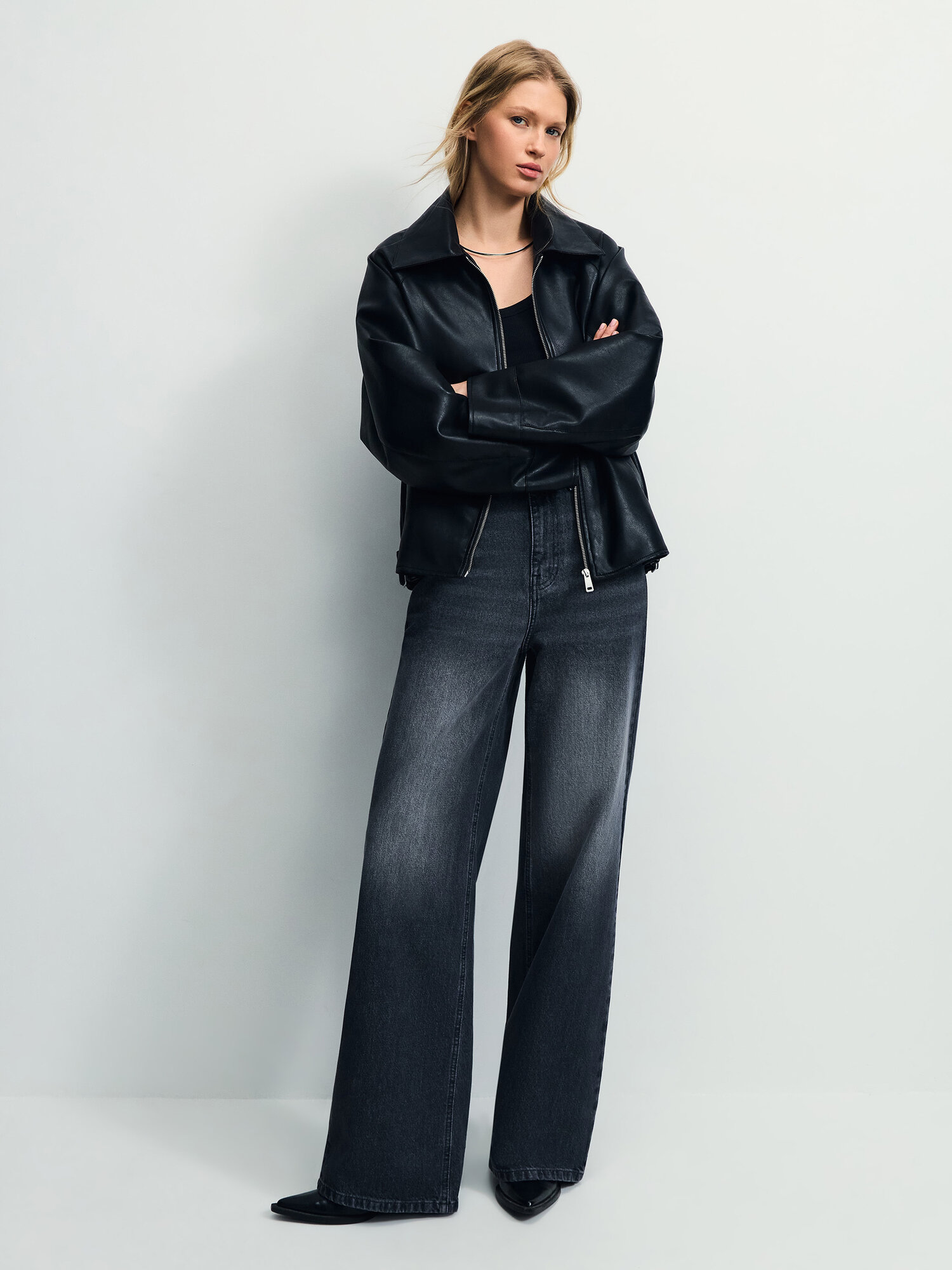 Джинсы широкие wide leg 