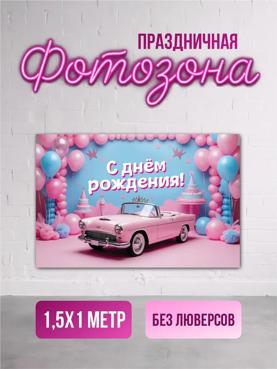 Баннер фотозона С днем рождения 150х100см