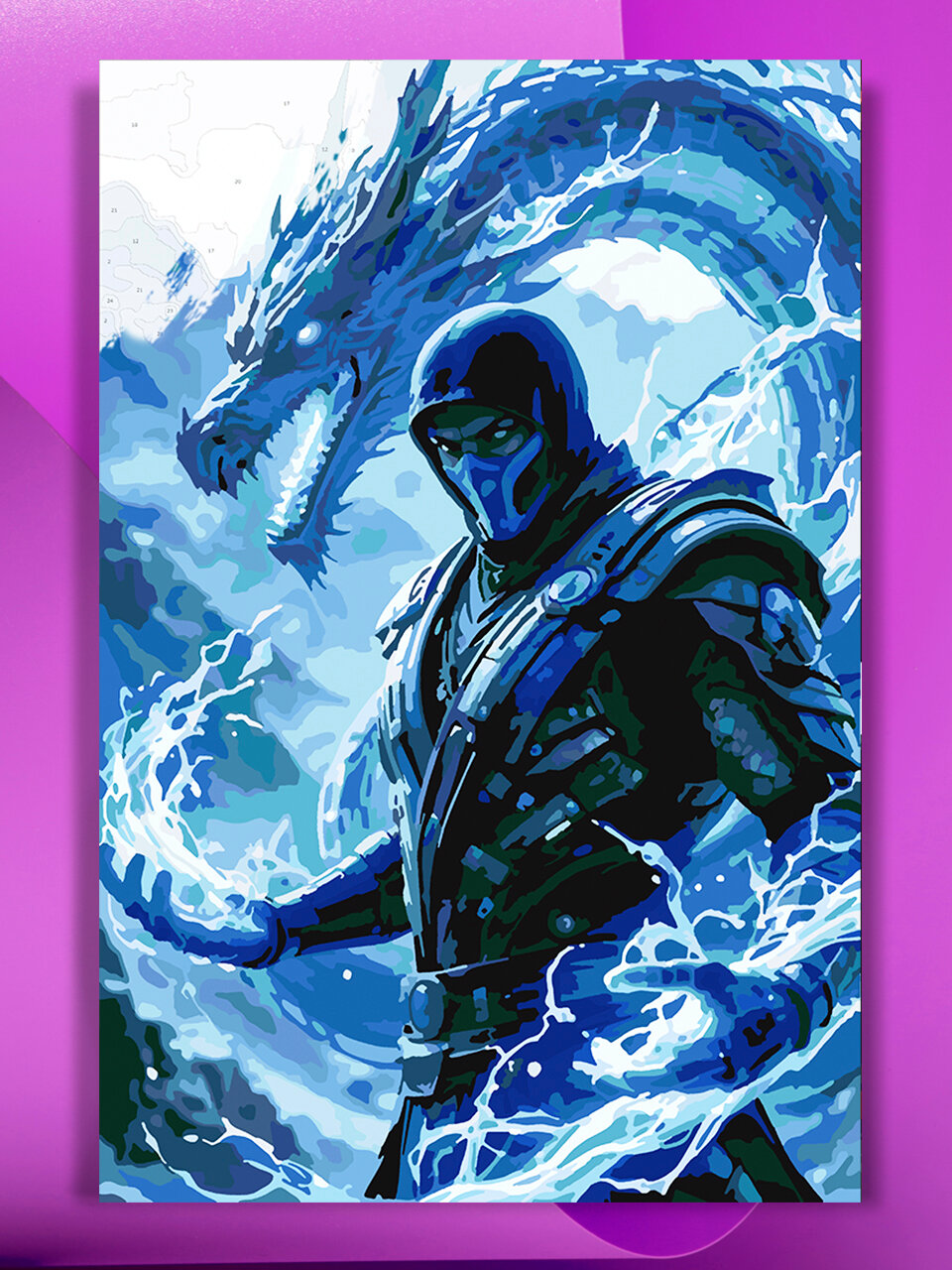 Картина по номерам на холсте Mortal Kombat - Саб-Зиро 2, 40 х 60 см
