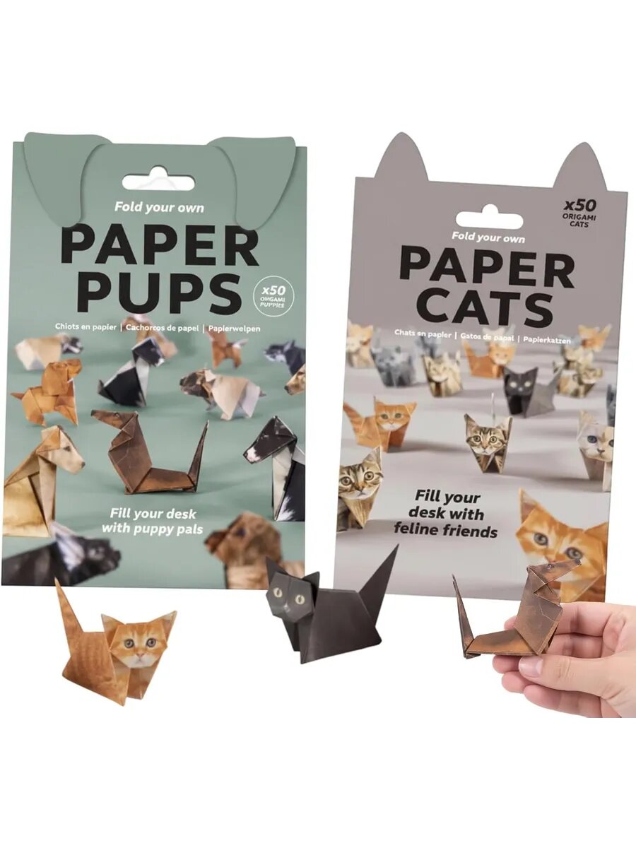 Кошка-оригами, сделанная вручную, творческая деятельность