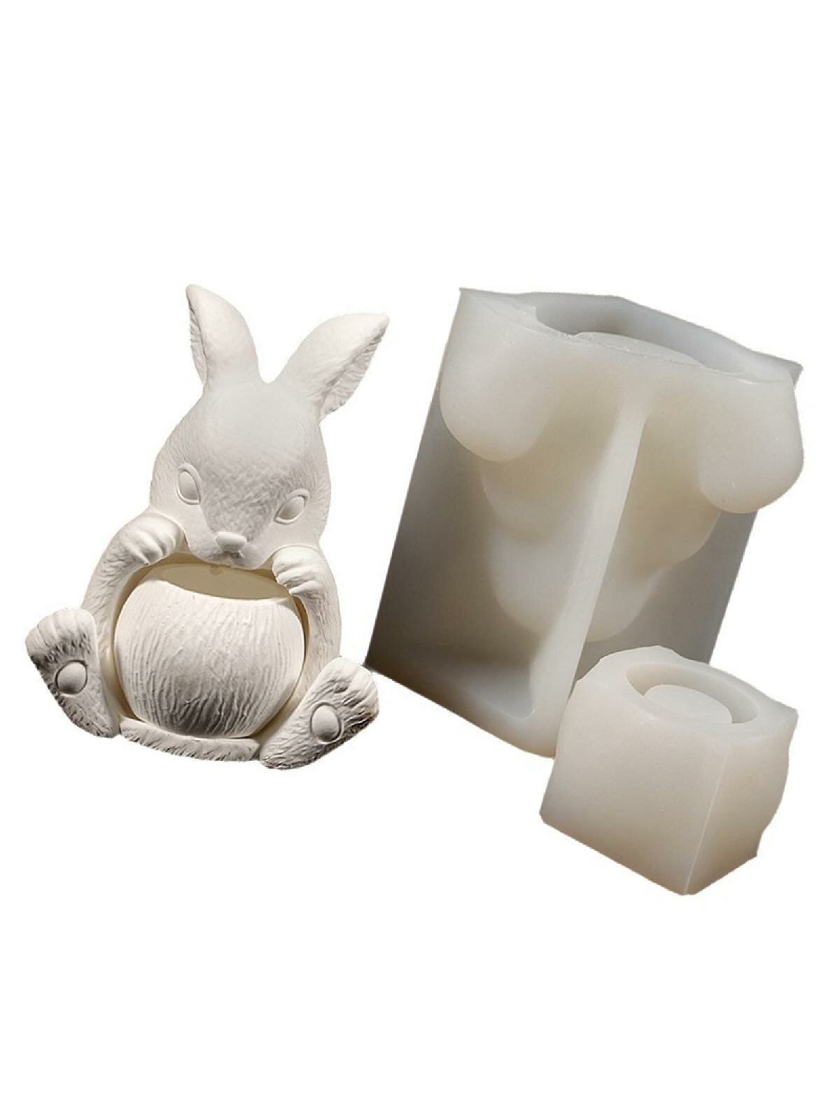 Чашка Пасхального Кролика из гипса маленький Цветочный Горшок Подсвечник Форма Для Свечи