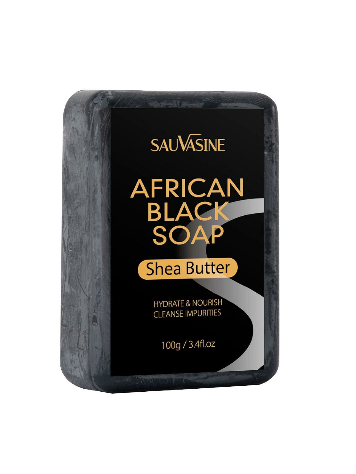 1 кусочек африканского черного мыла для глубокого очищения тела и удаления клещей ручной работы