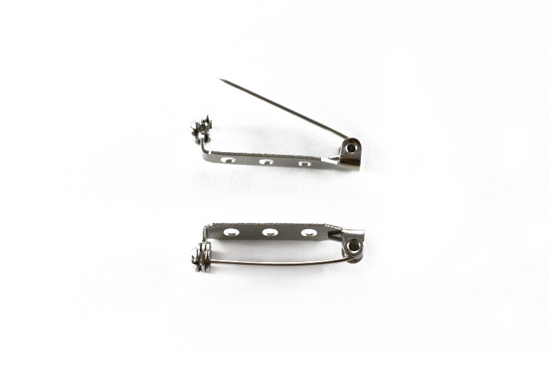 Основа для броши 27х5х7мм с поворотным механизмом, отверстие 2мм, цвет платина, железо, 18-041, 2шт