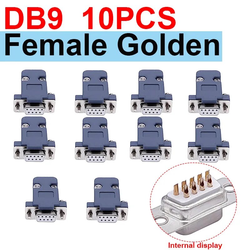 10шт DB9 Female Golden коннектор
