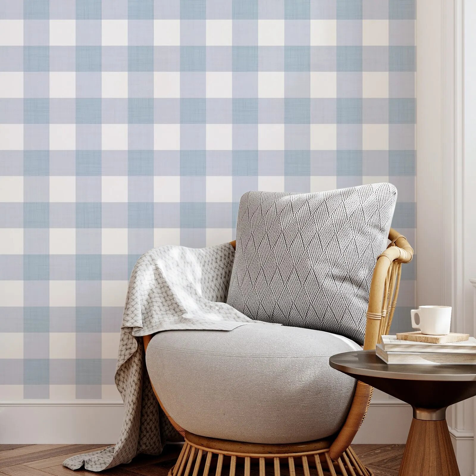 Обои Pixel&Wall голубые, Peel and Stick, 50x300 см