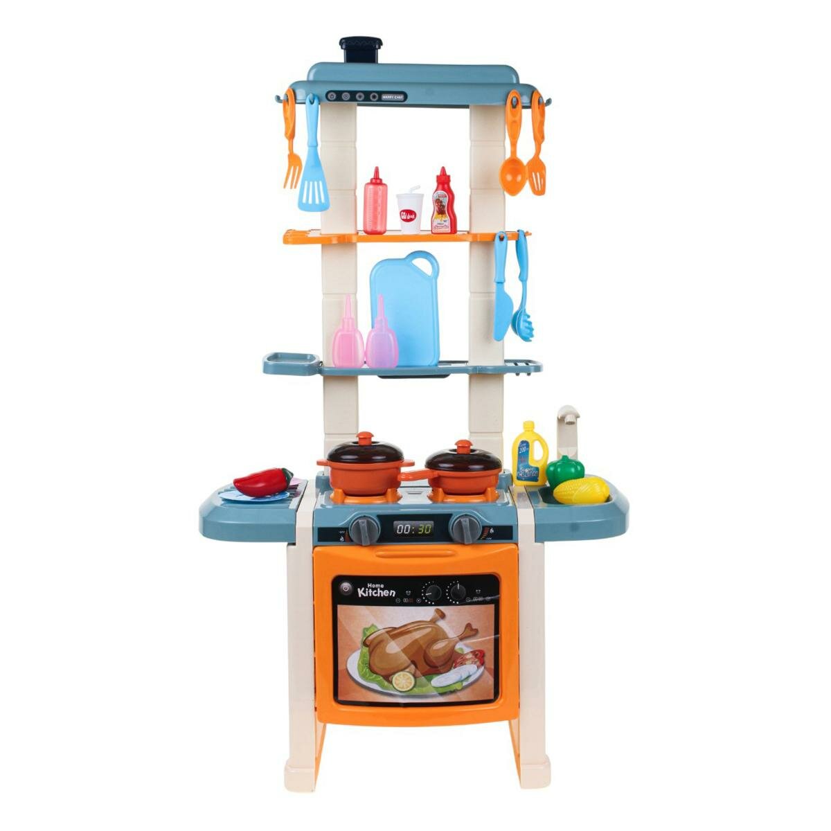 Игровая кухня "Spraying Kitchen" с аксессуарами, пластик, 50х25х88см, свет и звук