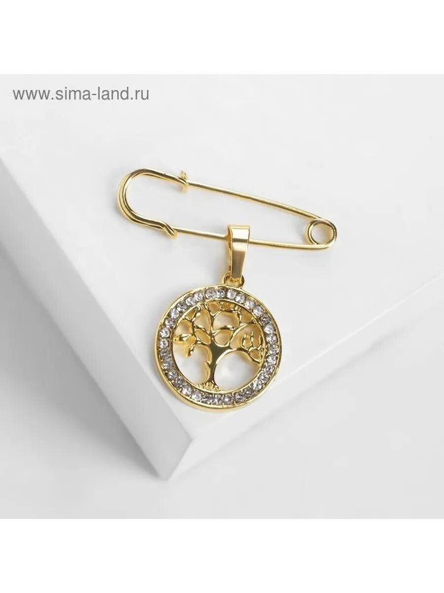 Стильная булавка-оберег с символом дерева жизни