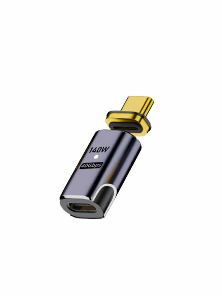 24-контактный магнитный адаптер USB C прямой головкой с быстрой зарядкой PD140W USB4 передача данных со скоростью 40 Гбит/с видео 8K60Hz