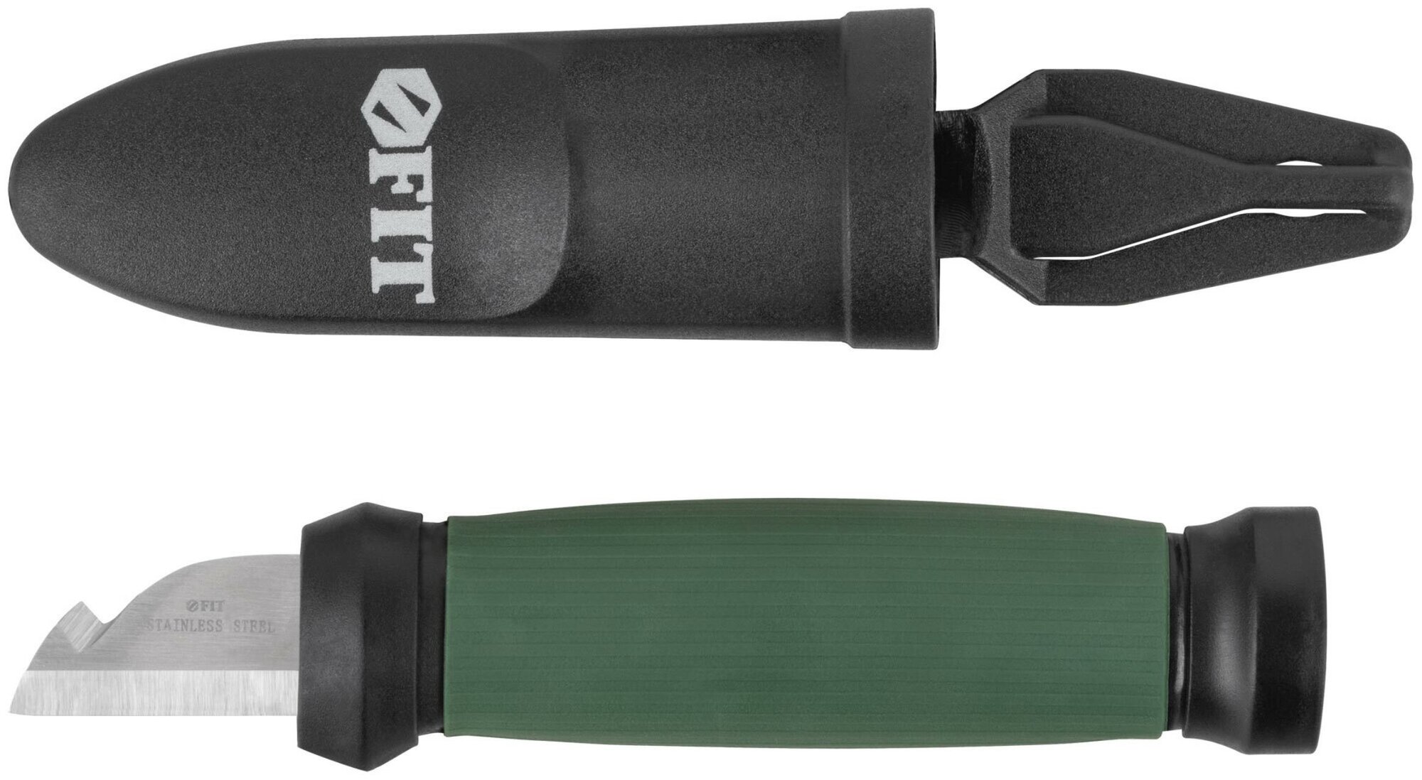 Нож электрика, нерж. сталь, 2-х сторонняя заточка, лезвие 33 мм