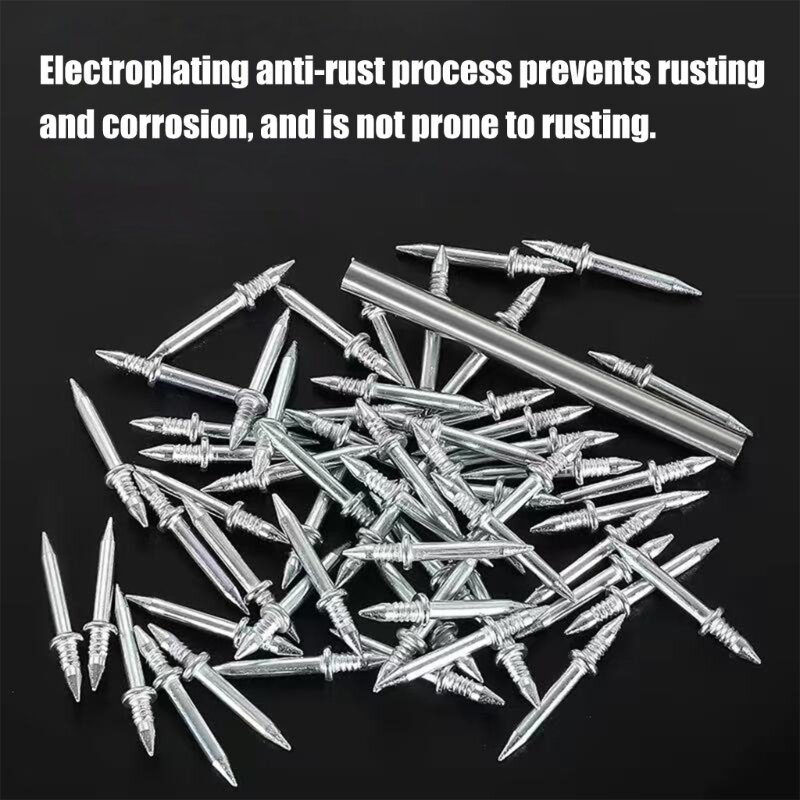 300 двуглавых гвоздей, линия для плинтуса, бесшовные гвозди, невидимые непористые двухсторонние фиксированные шипы с 3 втулками
