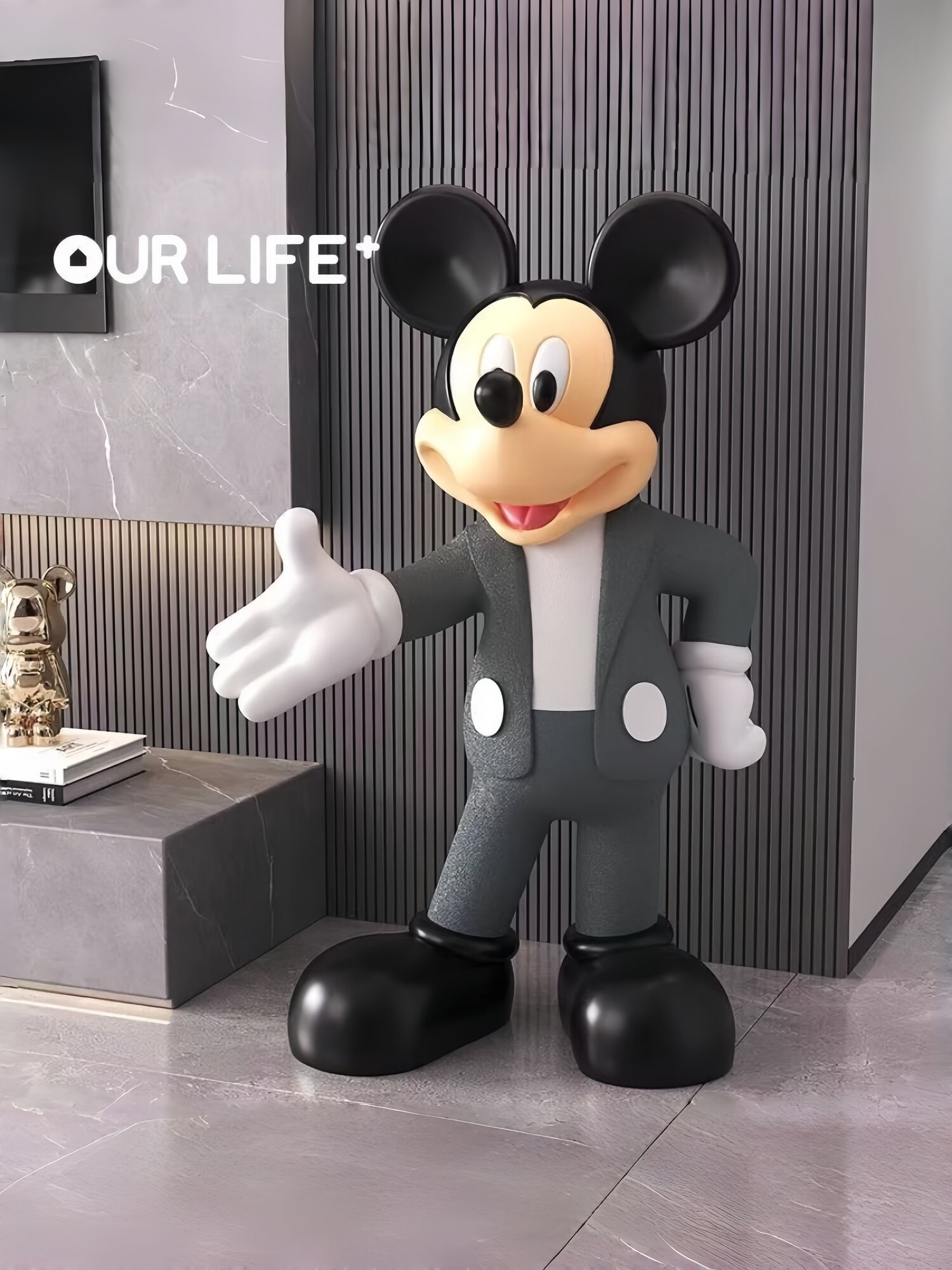 Зеленый Микки, журнальный столик в помещении, декоративный поднос, 61*30*80cm