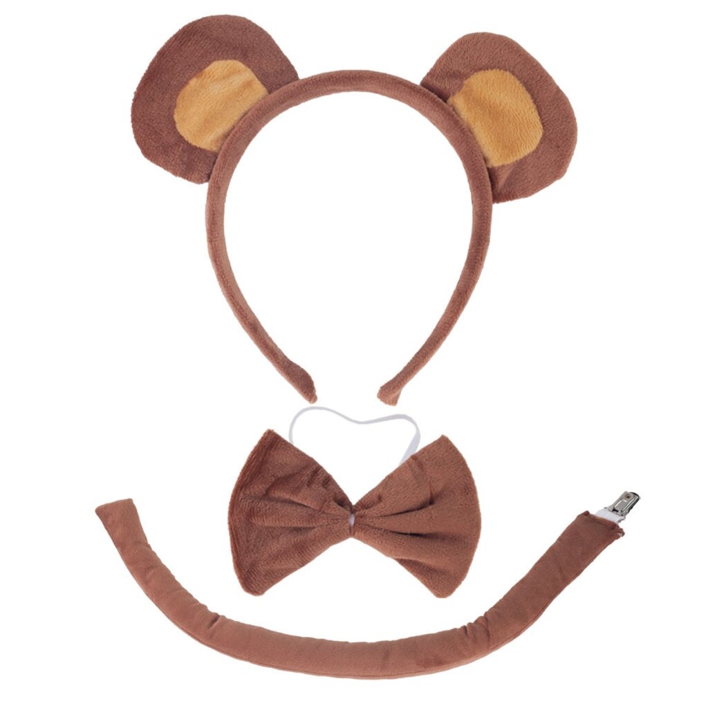 Набор из 3 предметов, детский набор bear cos set-набор из трех предметов с ушками супер мягкого кофейного медведя