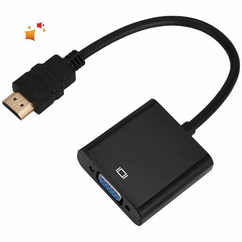 C3HDMI-VGA Male-VGA RGB Female Video Converter Adapter Male-Female Cable 1080P совместим с PC (черный)
