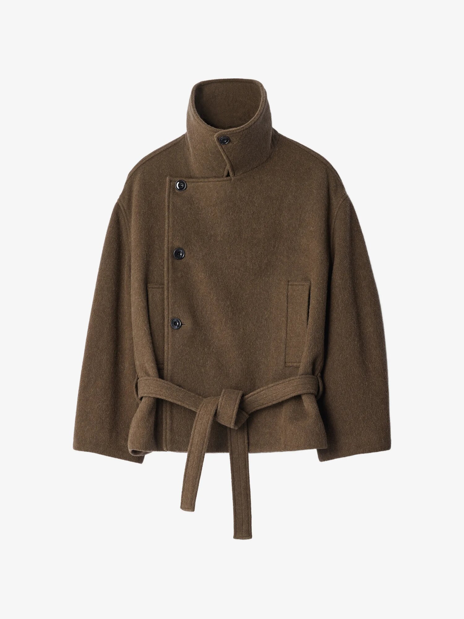 Пальто LEMAIRE Short wrap coat in felted wool and alpaca blend