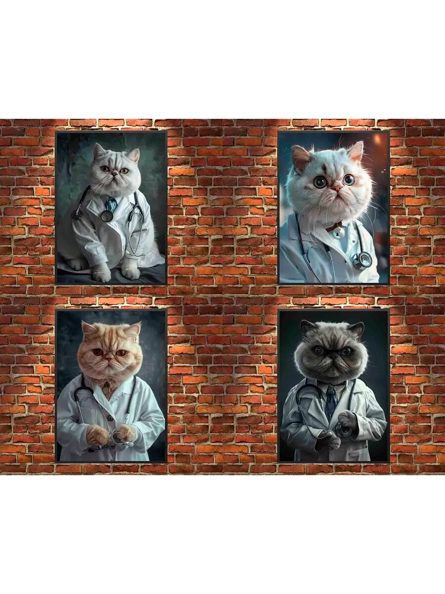 Экзотический короткошерстный кошачий доктор, н2, 4 Плаката