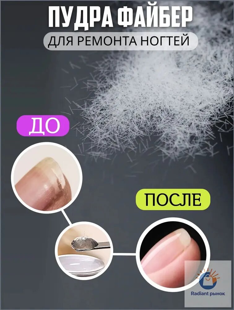 Шелк для ремонта ногтей/Стекловолокно файбер пудра Blic для наращивания и ремонта ногтей