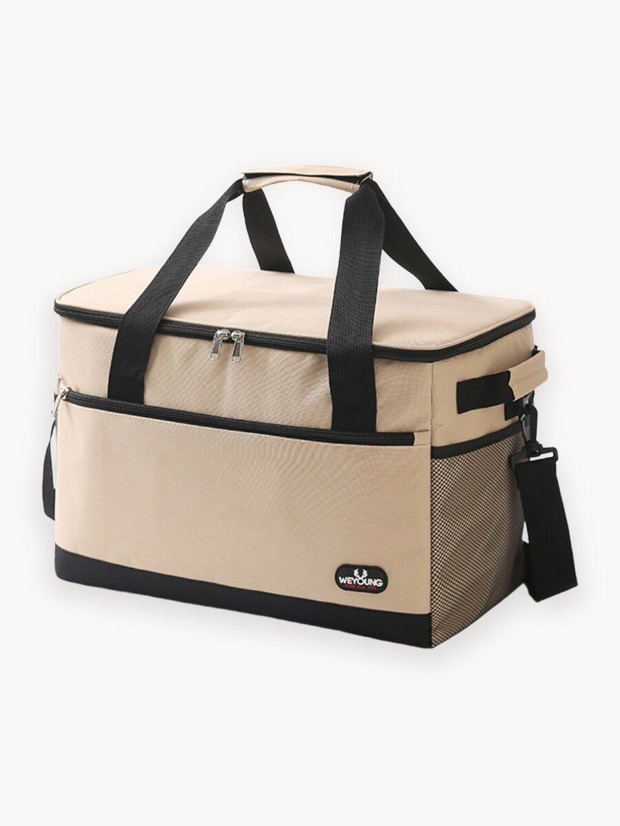 Сумка-холодильник (термосумка) 18 л (29х33х21 см) цвет бежевый/черный (MAXIFORTAN)