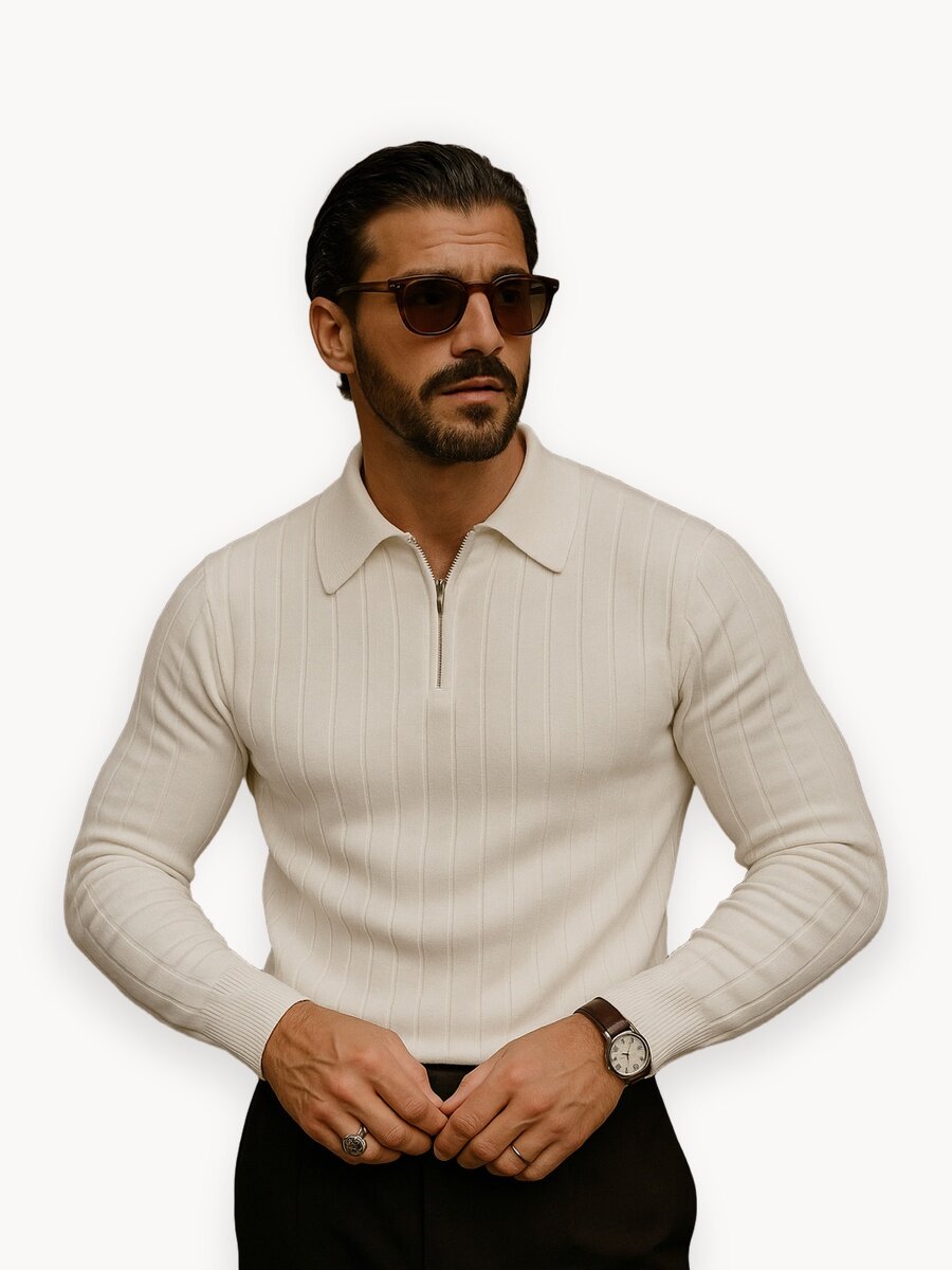 Джемпер поло с длинным рукавом