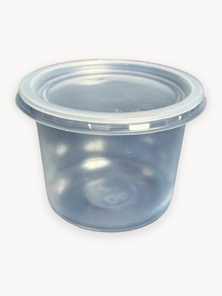 Контейнер одноразовый с крышкой глубокий (плошка) 500 мл 50 шт./ герметичная супница