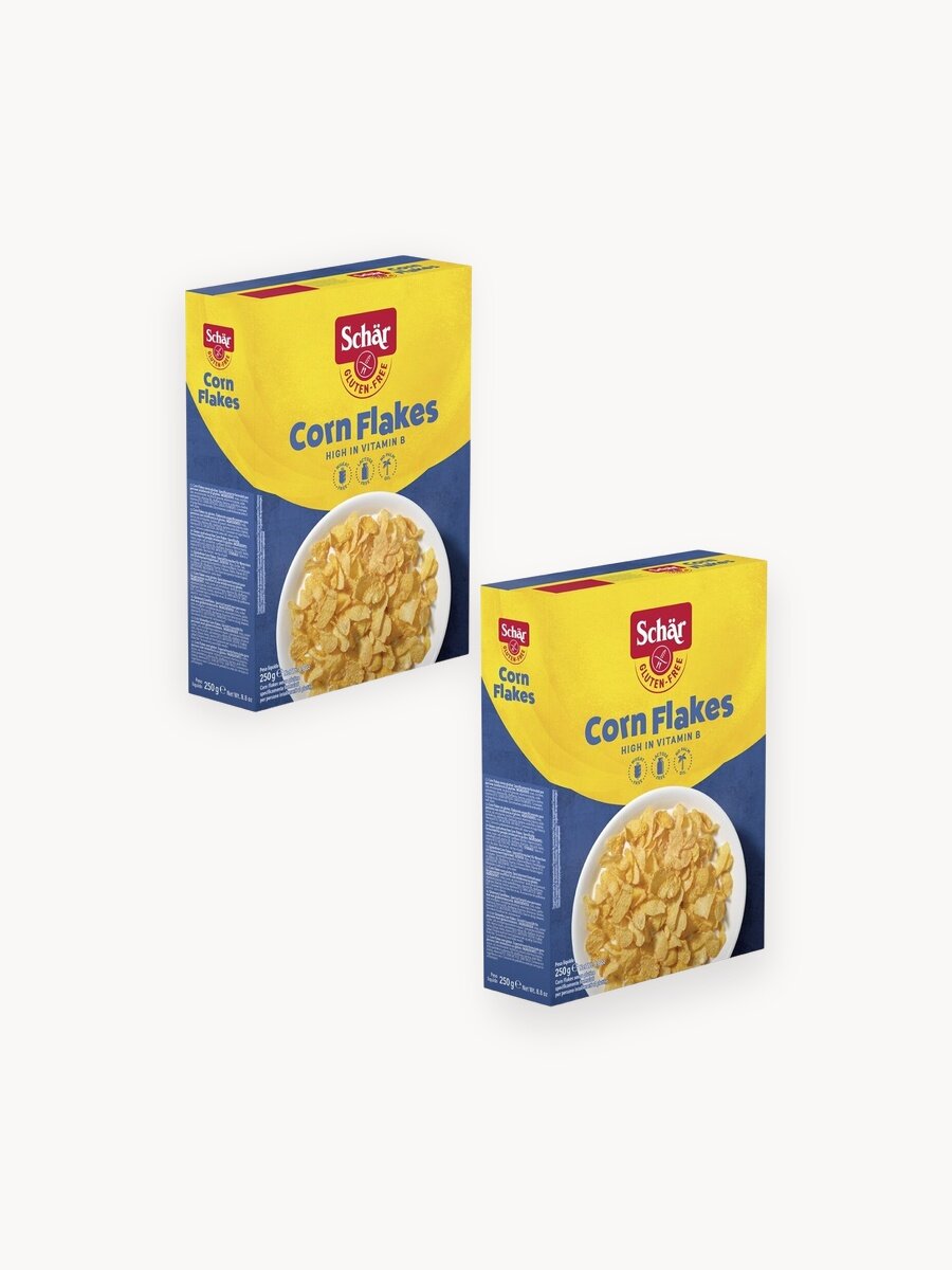Завтраки сухие: хлопья кукурузные витаминизированные "Corn Flakes", т. м. Dr. Schar, 250 г (2 шт)