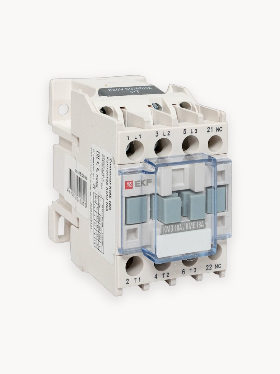 Контактор 18А EKF PROxima КМЭ Uкат, 220В, 1NC, малогабаритный