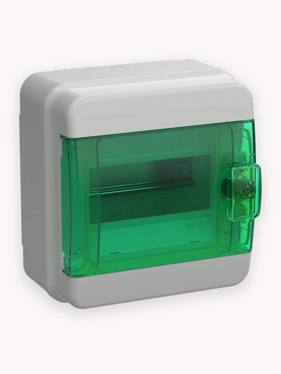 Распределительный щит IEK TEKFOR КМПн-6, пластик, IP65, навесной, зеленый, прозрачная дверь, 6 модулей