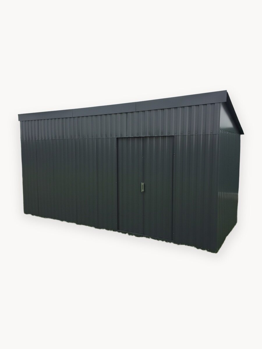 Хозблок скат 1,5*4,5м RAL7024 Графит подсобник сарай сборный металлический