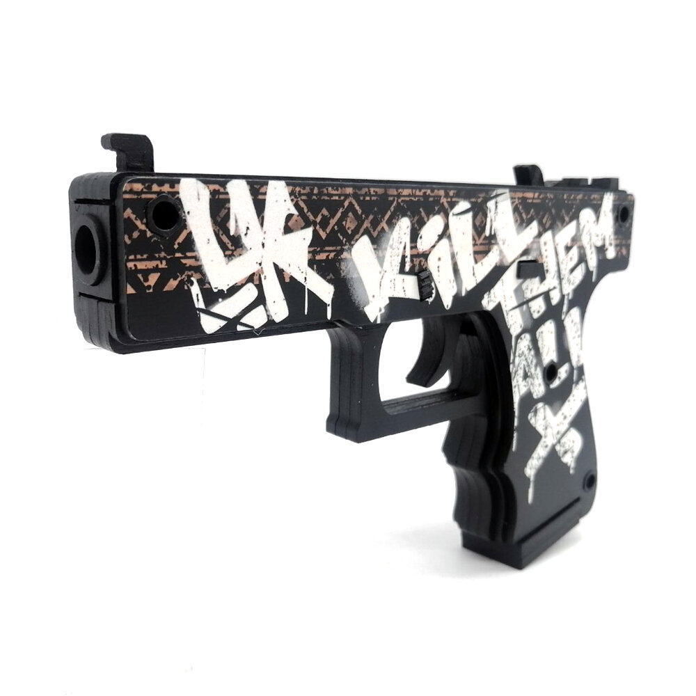 Деревянный пистолет Глок 18 Пустынный Повстанец (резинкострел) Mod.2 EcoToys