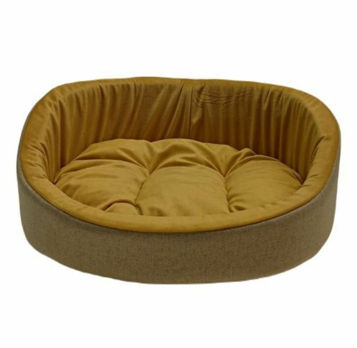 HOMEPET Лежак для домашних животных Montana №1, Горчичный, 43 см х 38 см х 15 см