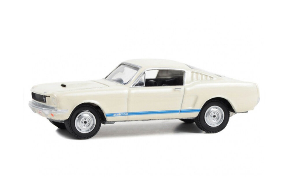 Модель коллекционная GREENLIGHT Ford mustang shelby GT350 (lot #1381) 1965 white/blue (длина модели 6-10 см)