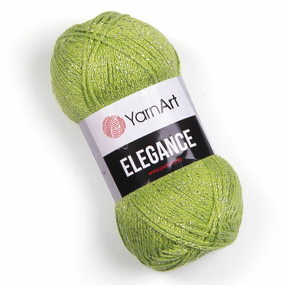 Пряжа Elegance (YarnArt), зел. яблоко - 114, 88% хлопок, 12% металлик, 5 мотков, 50 г, 130 м.