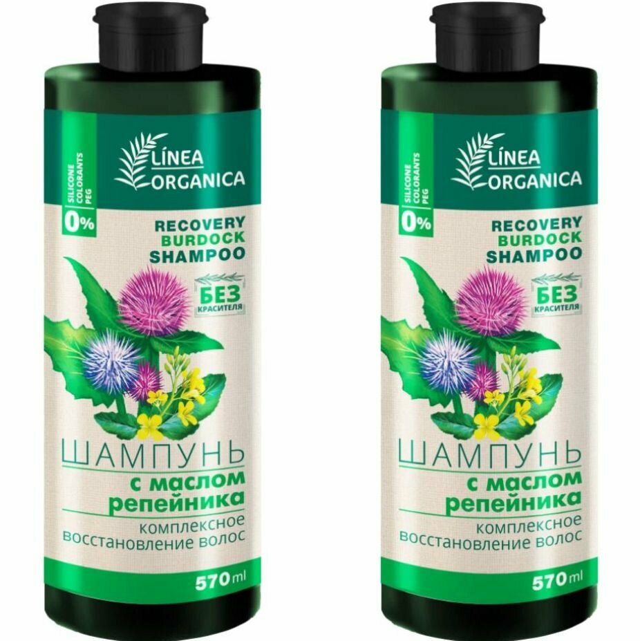 Vilsen Organica Шампунь с маслом репейника Восстановление волос 570 мл, 2 шт
