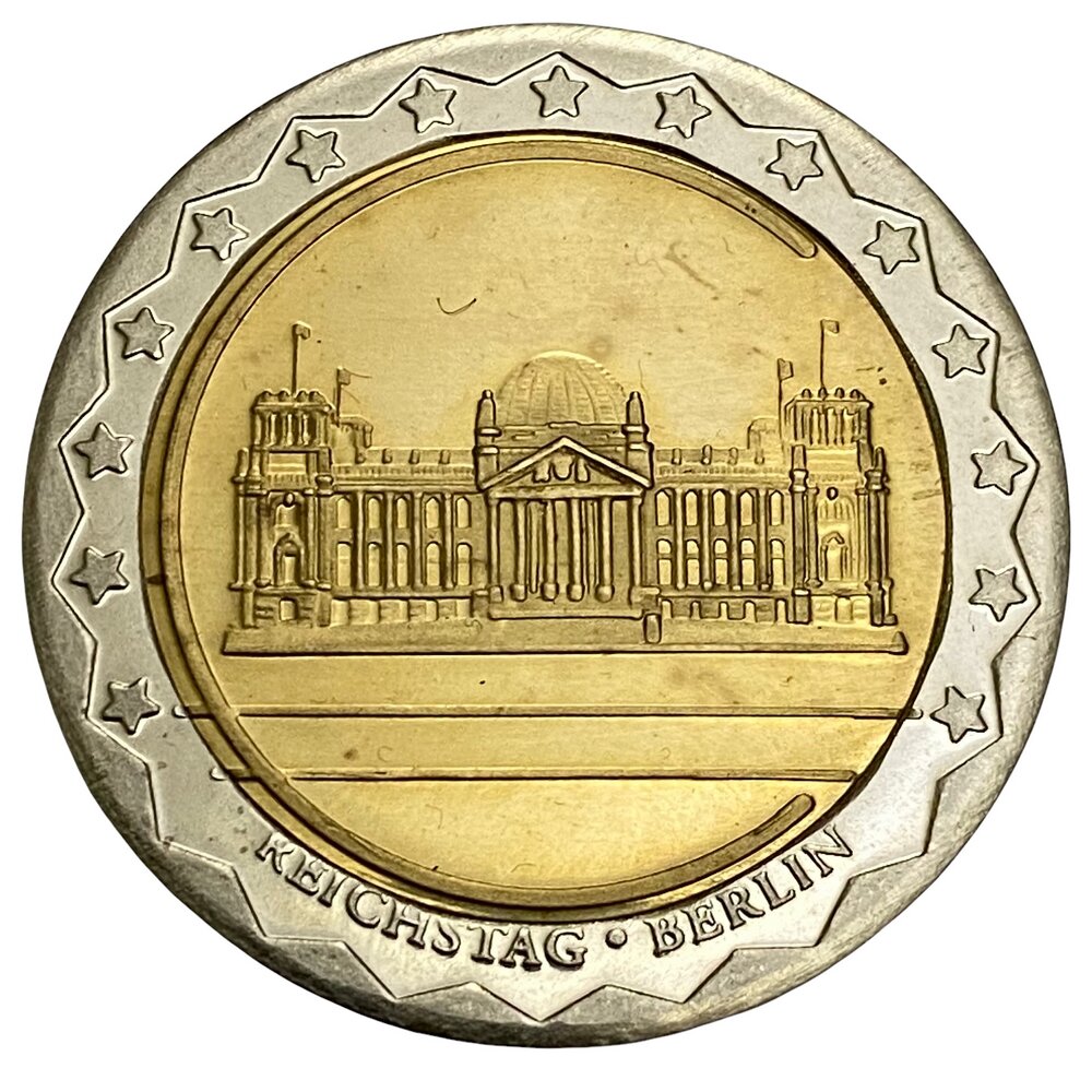 Германия, настольная медаль "Валютный союз. Рейхстаг" 1995 г. (2)