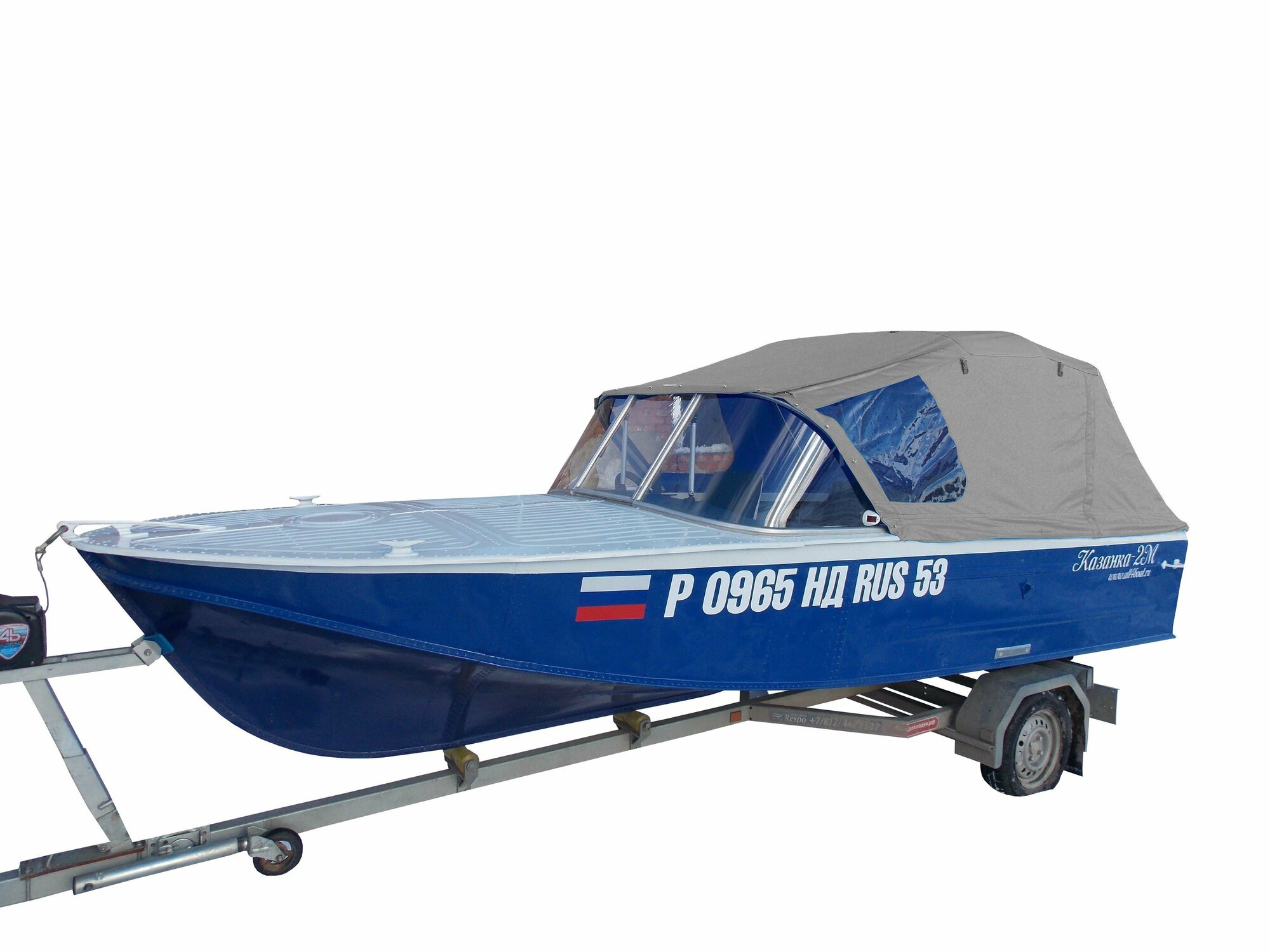 Казанка-2М. Стекло с калиткой, тент, дуги, крепление. Комплект "Длинный"