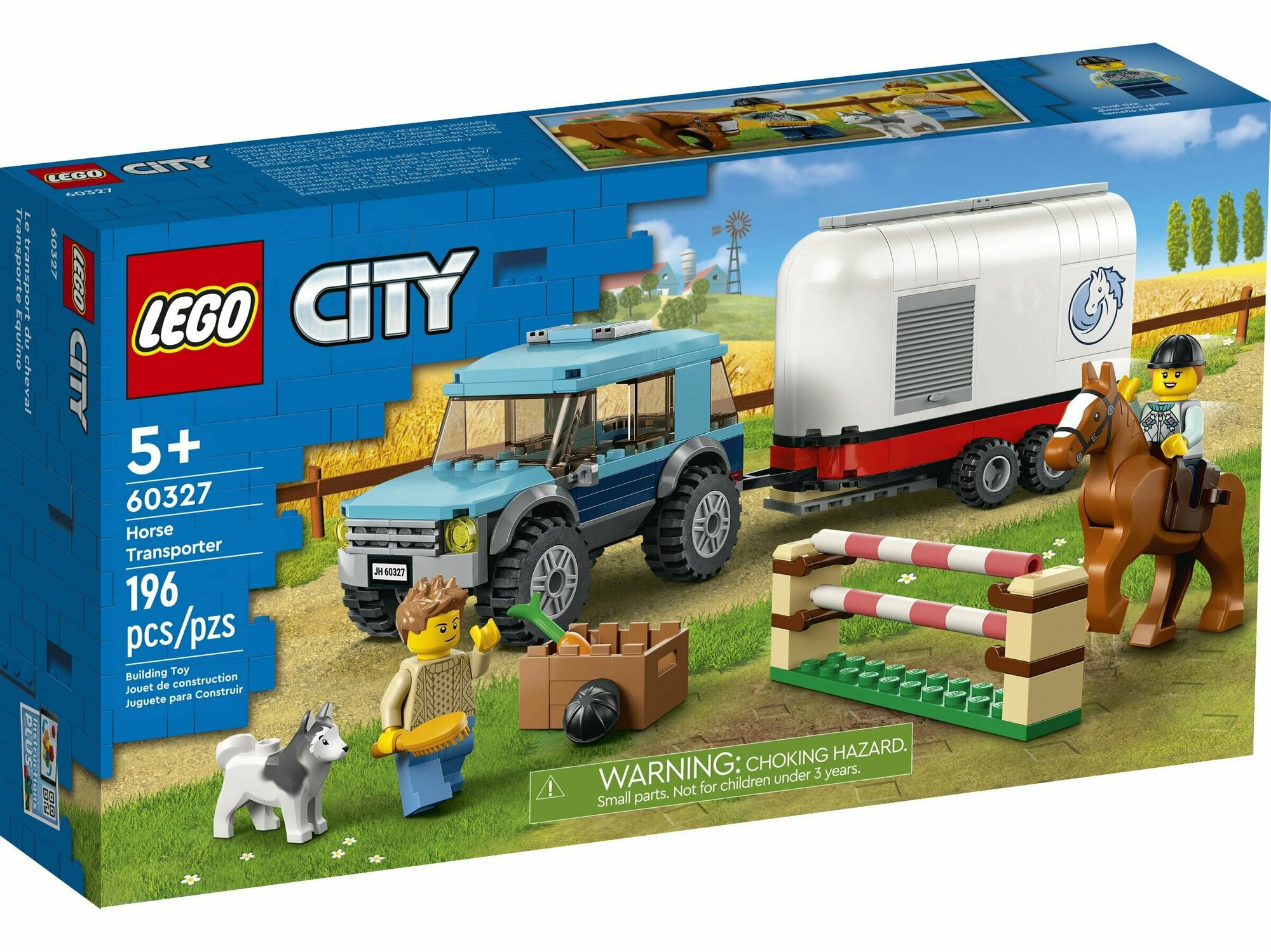 Лего City серия, LEGO Конструктор, лего 60327 Машина с прицепом для лошади, Оригинальный конструктор lego