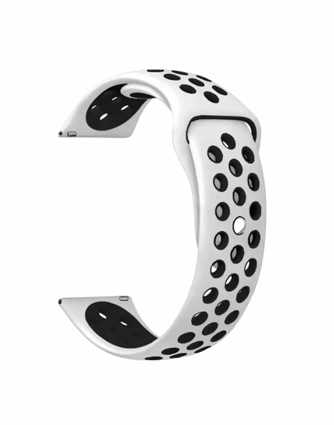 Ремешок спортивный для для часов Amazfit Bip/Bip Lite/GTR 42mm/GTS, цвет белый черный 20 мм.