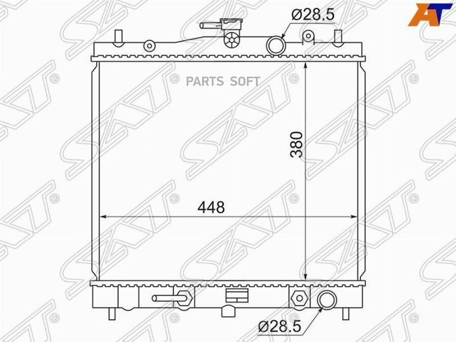 SAT NS0001-K12 Радиатор NISSAN MARCH/ MICRA/ CUBE/ NOTE АКПП 02- (пластинчатый)