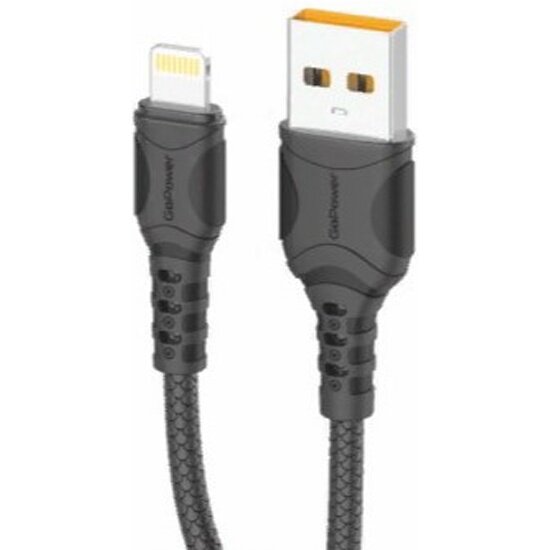 Кабель Gopower GP06L USB (m)-Lightning (m) 1.0м 2.4A ПВХ черный