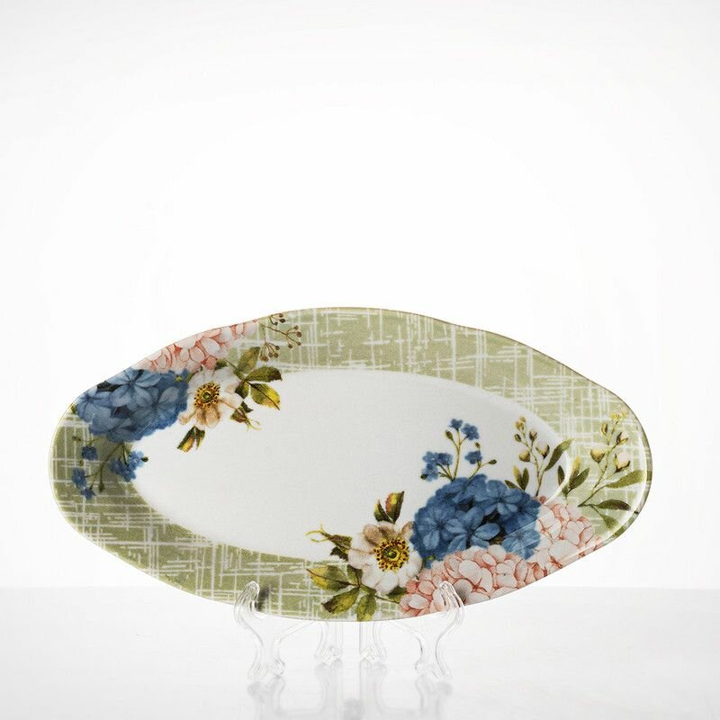 Блюдо селедочница фарфоровое 250 мм, ф. Идиллия "Дыхание лета", Добруш