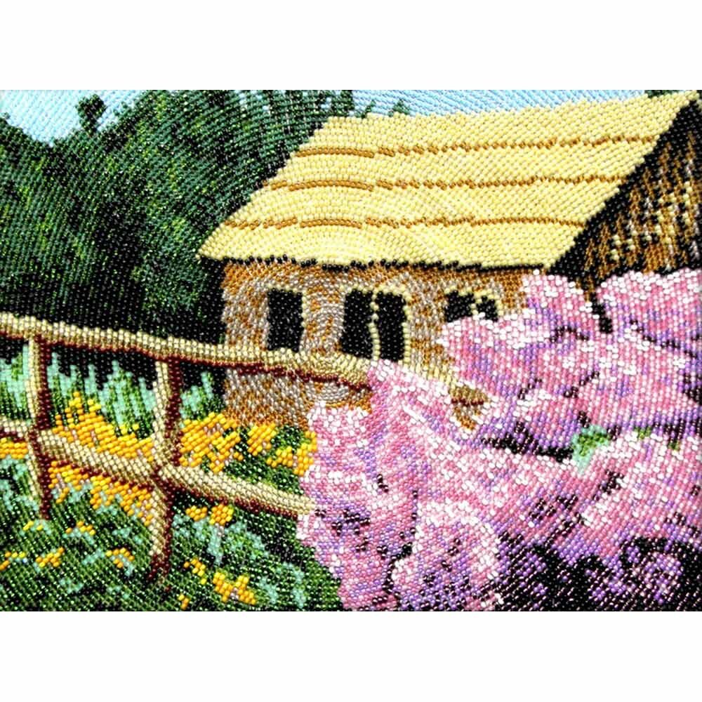 Набор вышивки бисером "Сирень у дома", 19x26 см, Вышиваем бисером