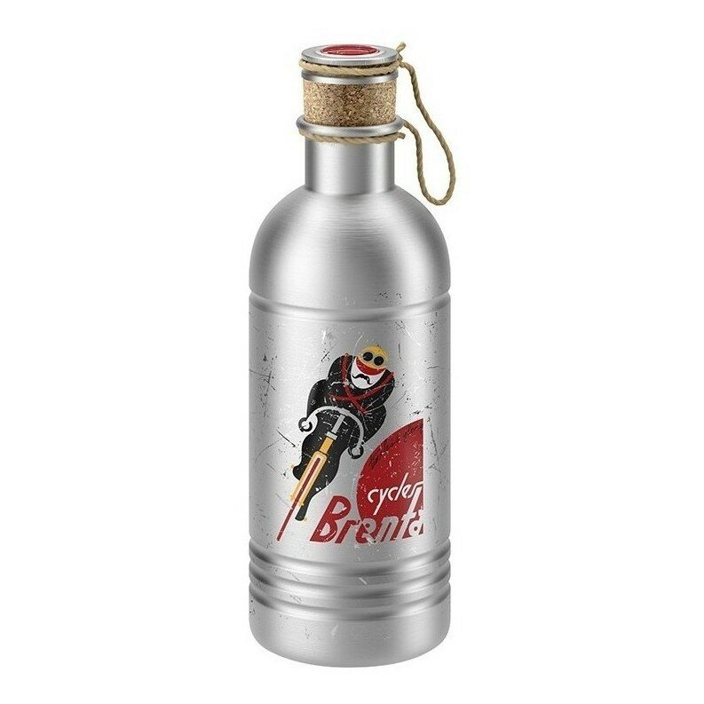 Фляга ELITE Eroica Brenta, винтажная с пробкой, алюминий, 600 мл