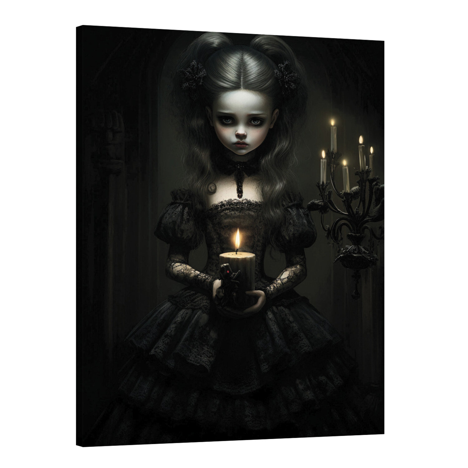 Интерьерная картина 50х70 "Кукла в стиле готика"