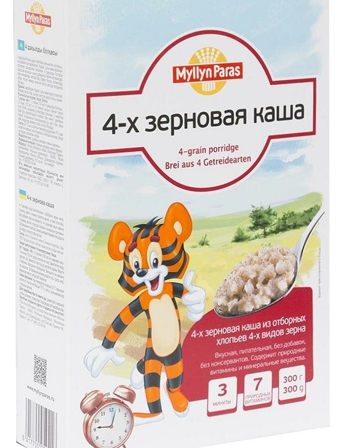 Каша мультизлаковая Myllyn Paras, 4 злака, 300 г