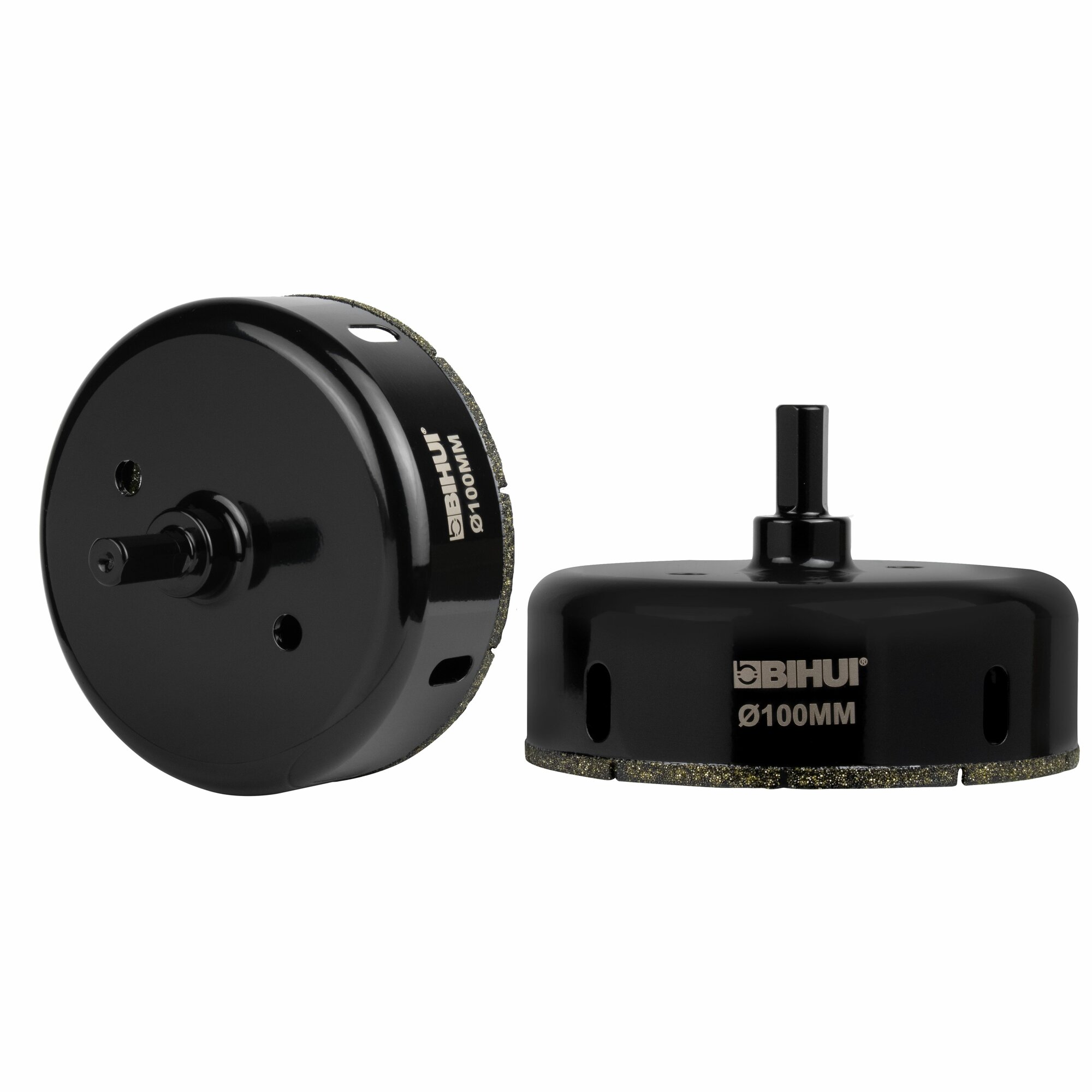 Коронка алмазная по стеклу и керамике BIHUI, 100 ММ (гальваническая алмазная коронка)