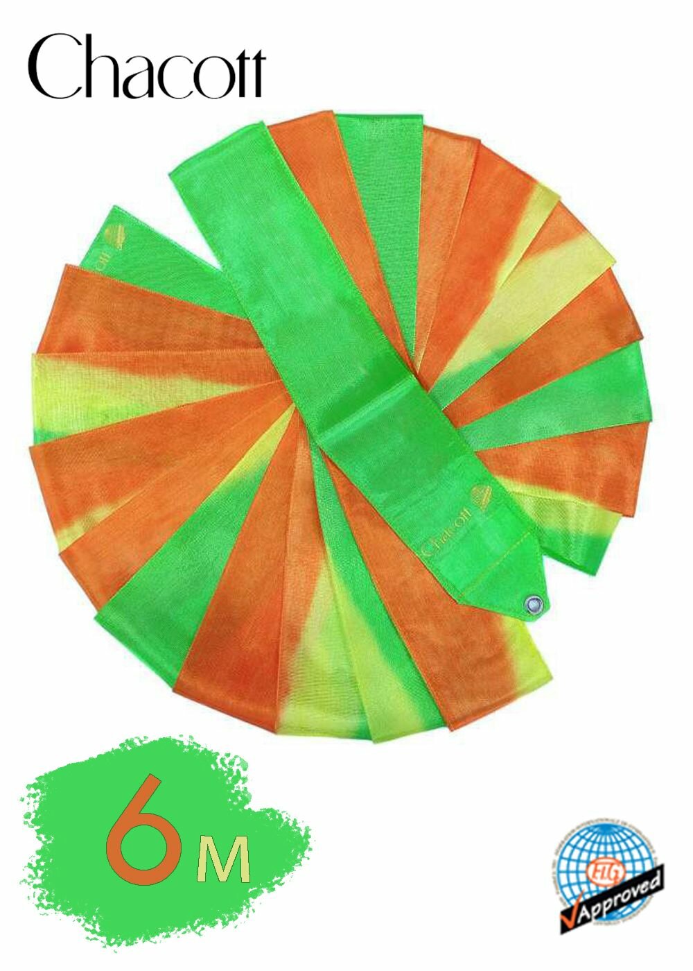 Лента CHACOTT Gradation цветная 6м. 267 (Зеленый-Оранжевый-Желтый) FIG